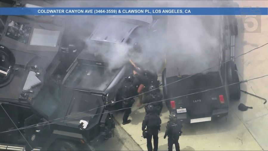 SWAT officers use gas to end standoff in Hollywood Hills