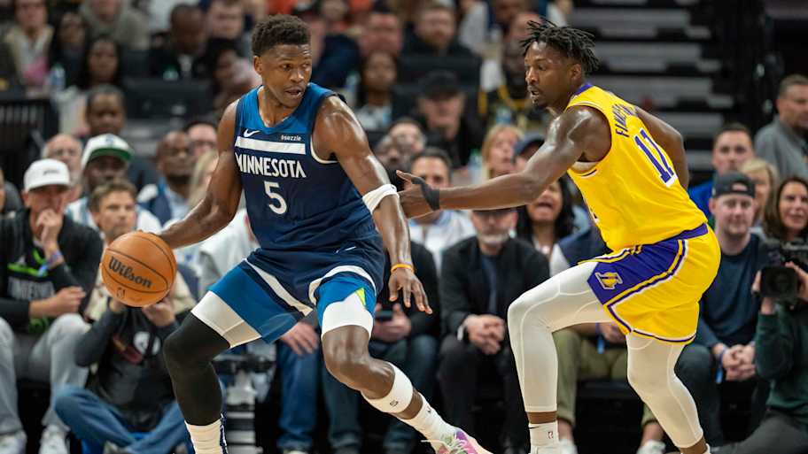 Watch: Wolves' Anthony Edwards delivers highlight dunk over Lakers ...