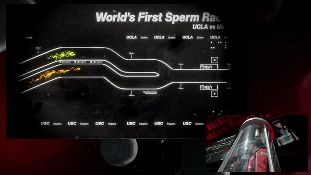 The final round of the first Sperm Racing event
