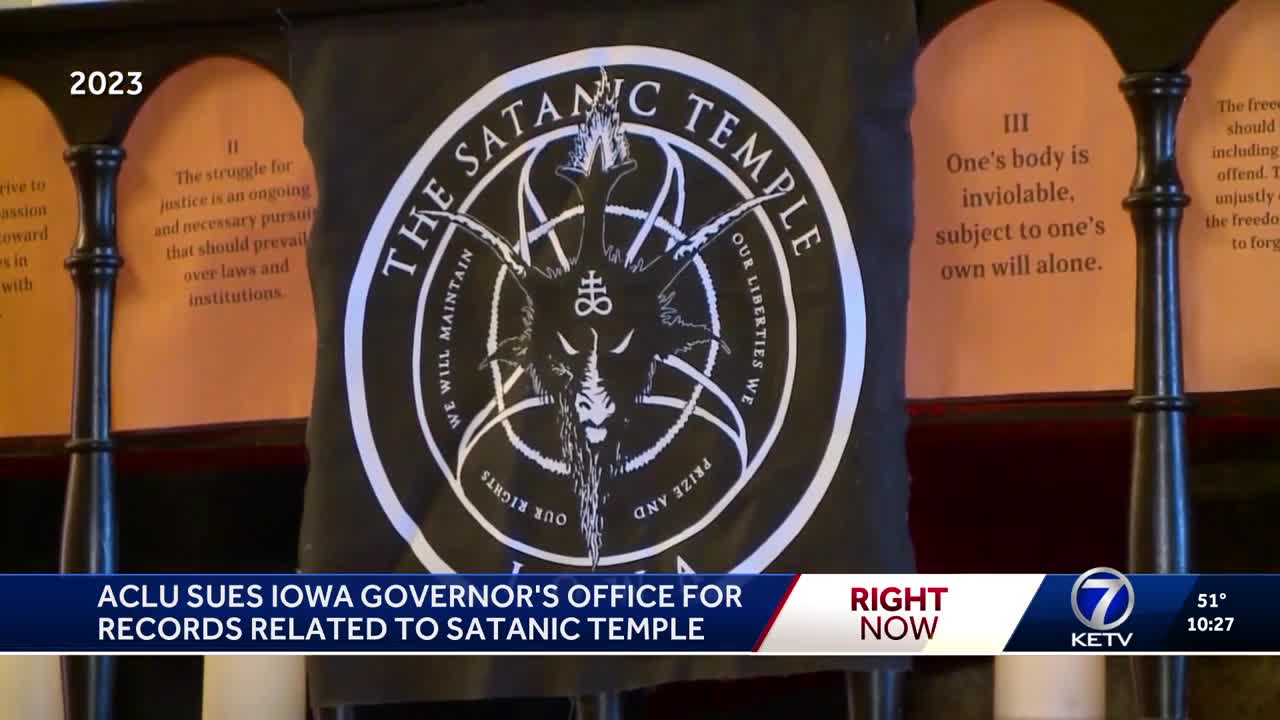 ACLU sues Iowa governor over Satanic Temple public records
