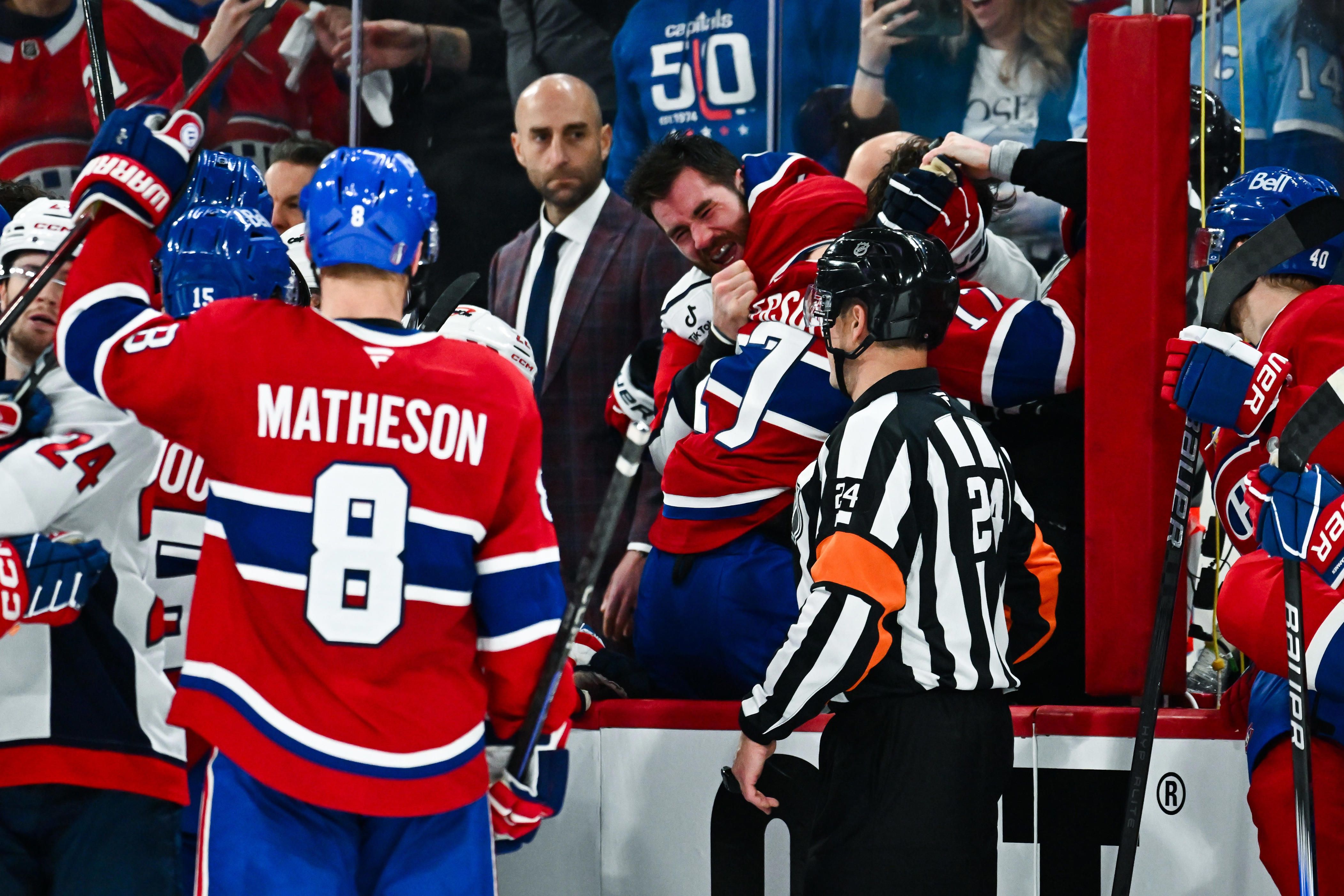 Capitals, Canadiens brawl; Tom Wilson, Josh Anderson fight on bench
