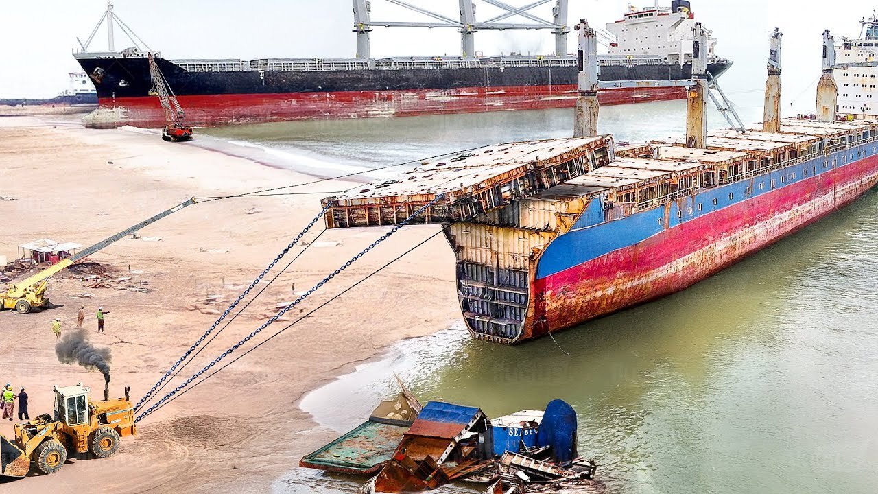 Exploring the Gritty Process of Scraping Old Ships in Shipyard