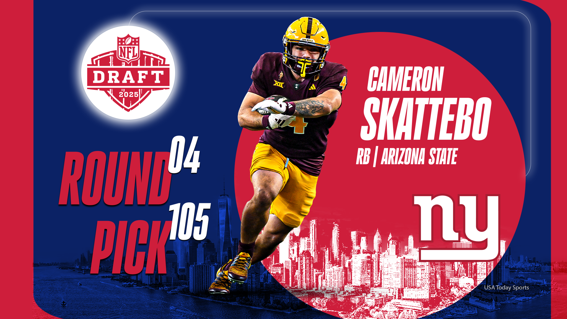 2025 NFL draft: New York Giants select RB Cameron Skattebo at No. 105 ...