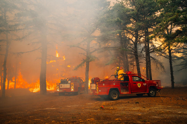NJ fire update: Rain provides 'some relief' as firefighters keep ...