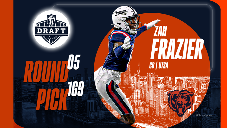 Bears select CB Zah Frazier with 169th overall pick in 2025 NFL draft