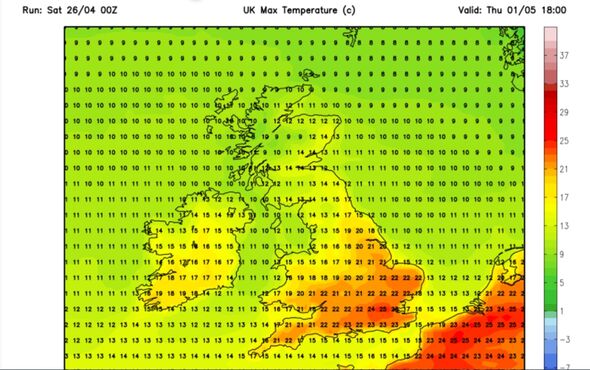 Hot weather maps show UK baking in 25C heat in days - full list of 13 ...