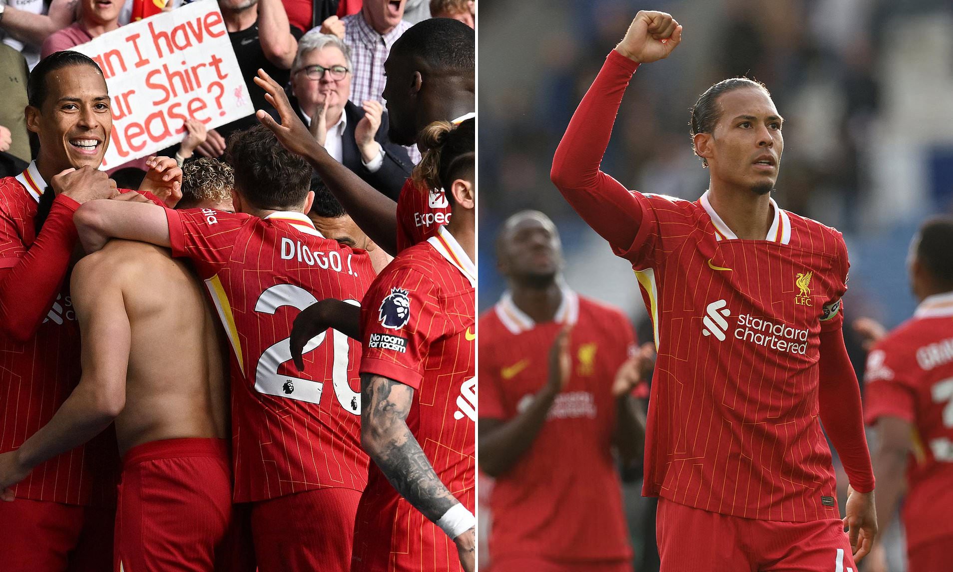 Virgil van Dijk calls for 'one more push' with Liverpool on the brink of clinching the Premier ...