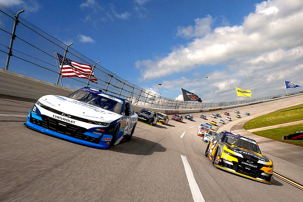 Hill breaks Xfinity drafting win record in Talladega photo finish