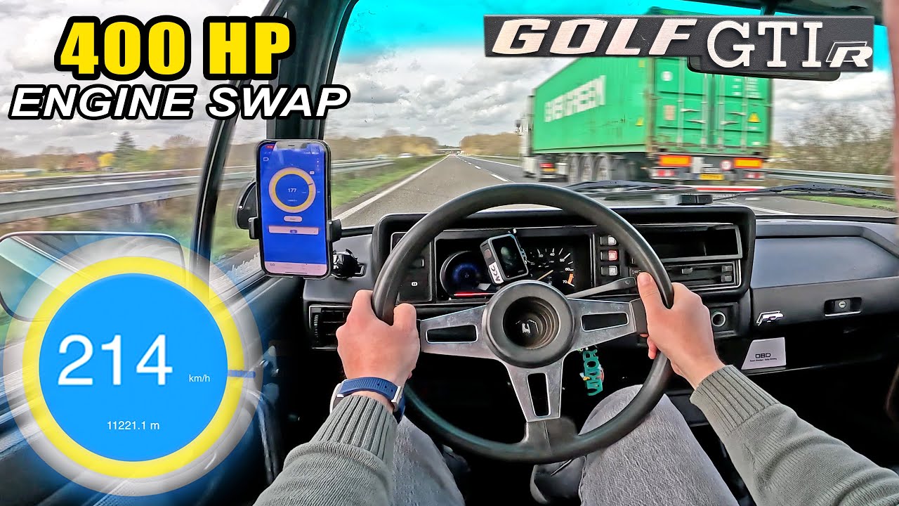 Sketchy Autobahn Run in 400HP 1983 VW Golf Mk1! 🚀🔥