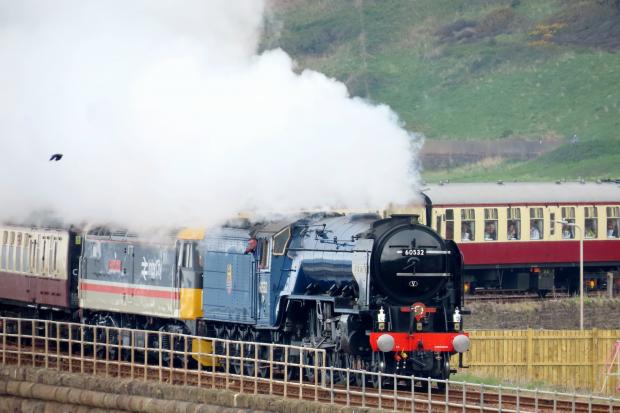 Historic 'Blue Peter' steam engine pictured passing through Cumbria