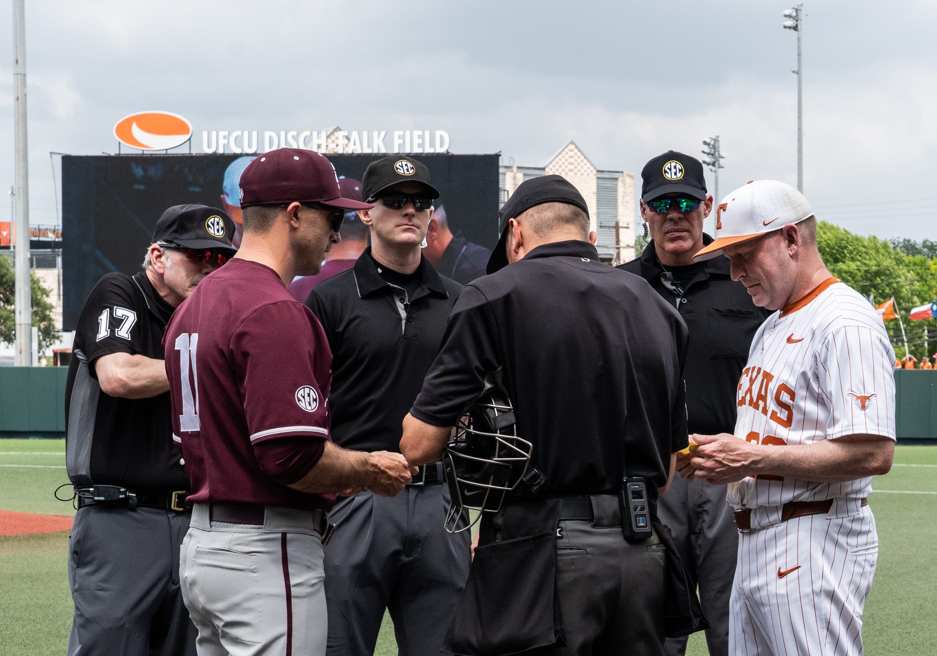 Texas A&M and Texas head coaches comment on the ejection of Aggie first ...