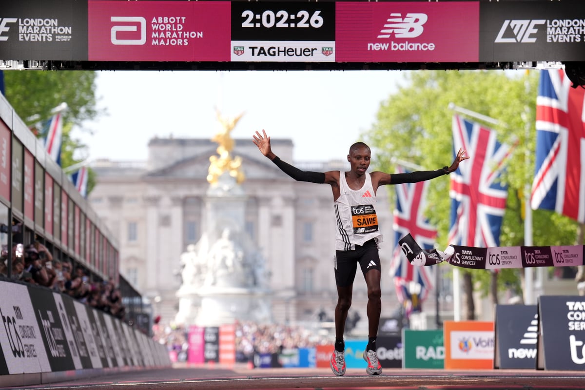Thousands of runners cross the finishing line of London Marathon