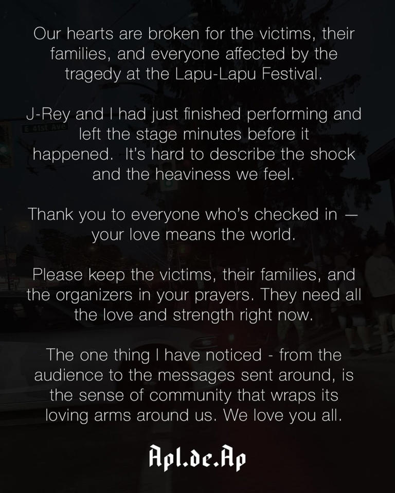 Black Eyed Peas singer apl.de.ap reveals he left stage just minutes ...