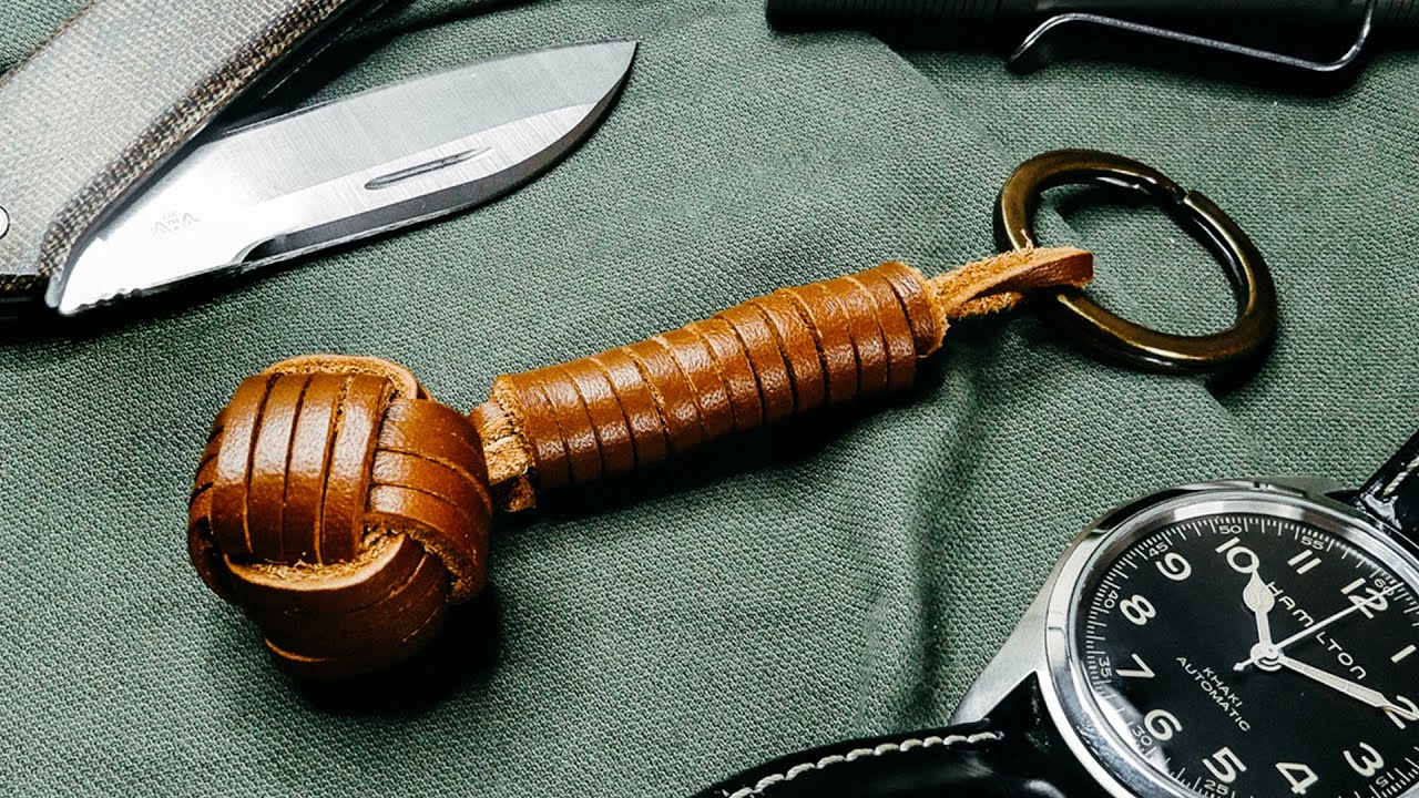 Make A LEATHER Monkey's Fist Keychain ¦ Classy EDC Carry