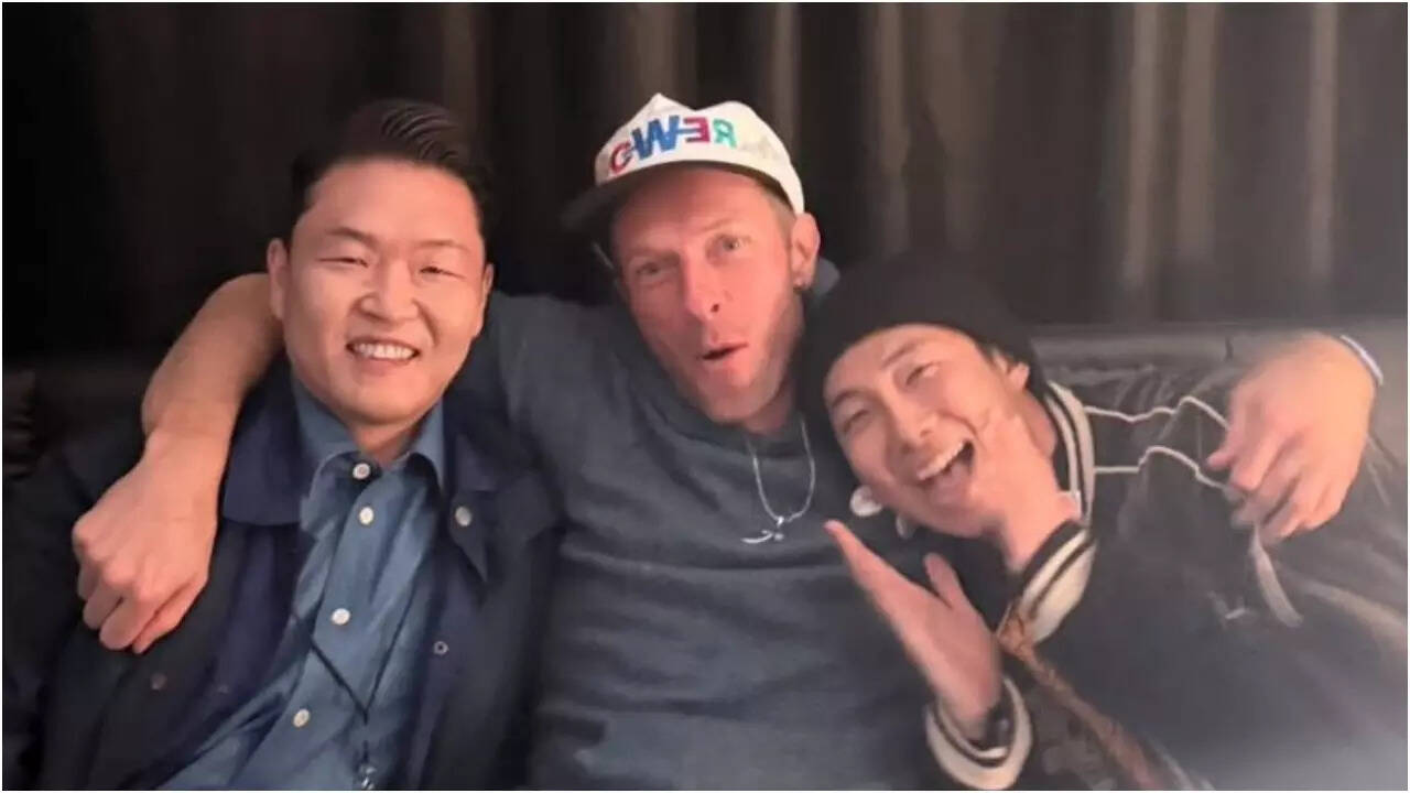 RM attends Coldplay's Seoul concert and poses with Chris Martin and PSY ...