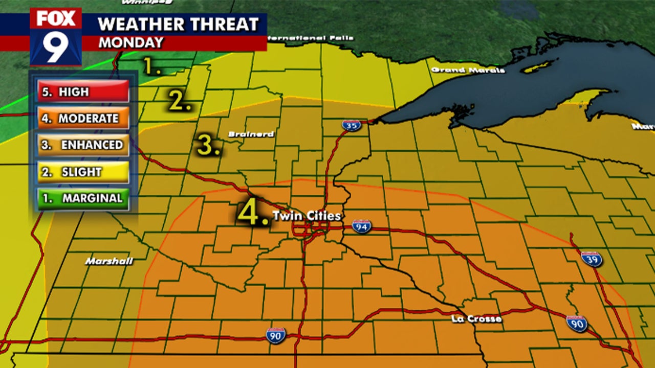 Minnesota weather: Timeline for severe storms on Monday