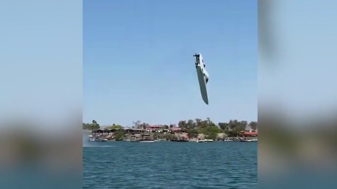 A different view: Boat goes airborne on Lake Havasu