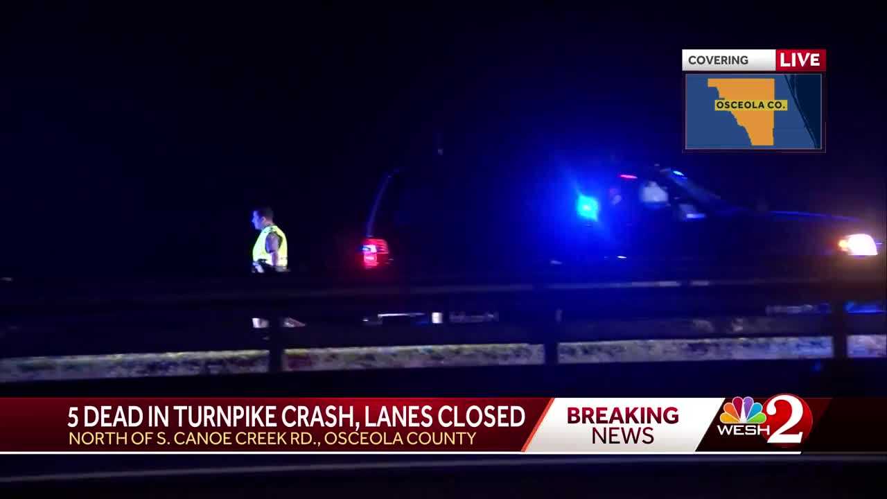 FHP: 5 dead after overturn crash on Florida's Turnpike in Osceola County