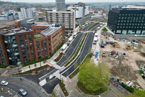 Drone shots show progress of £33 million town centre revamp