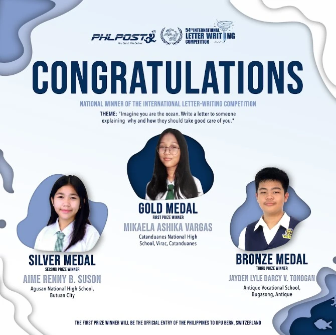 Catanduanes Student Wins PHLPost’s UPU Letter Writing Contest to ...
