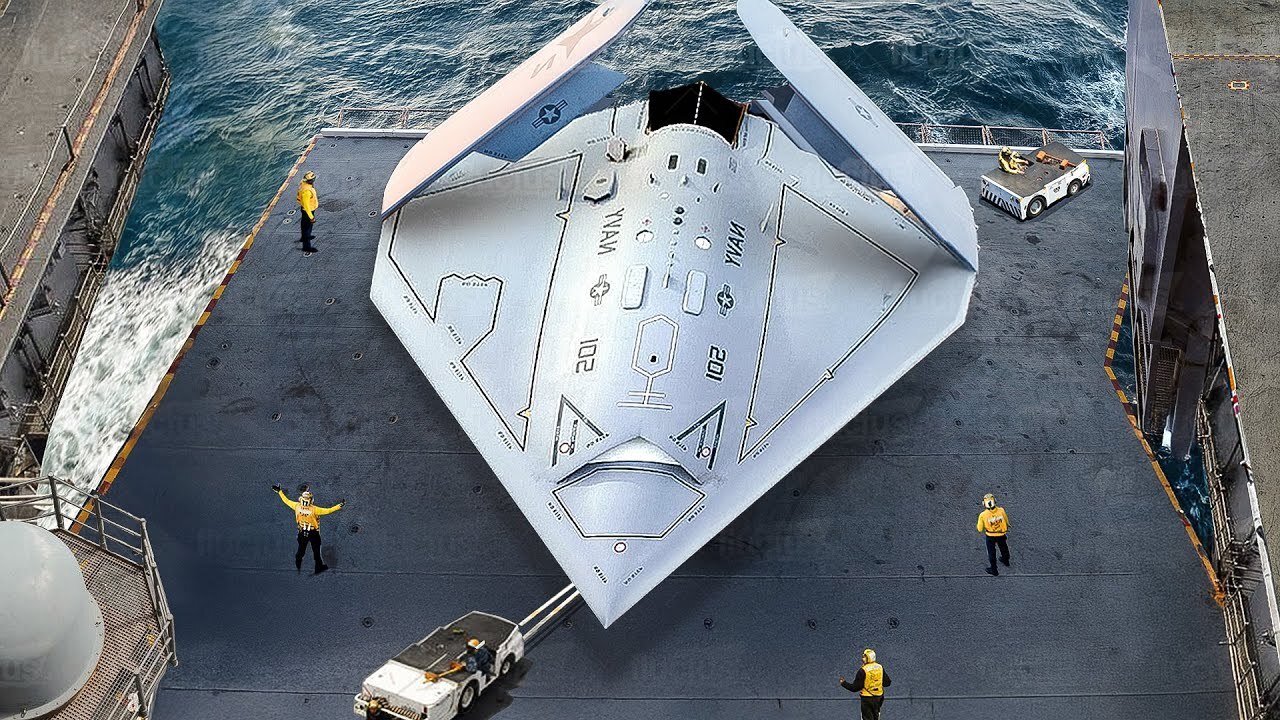 How US Navy Launches Massive Billion $ Drone from Aircraft Carrier in ...