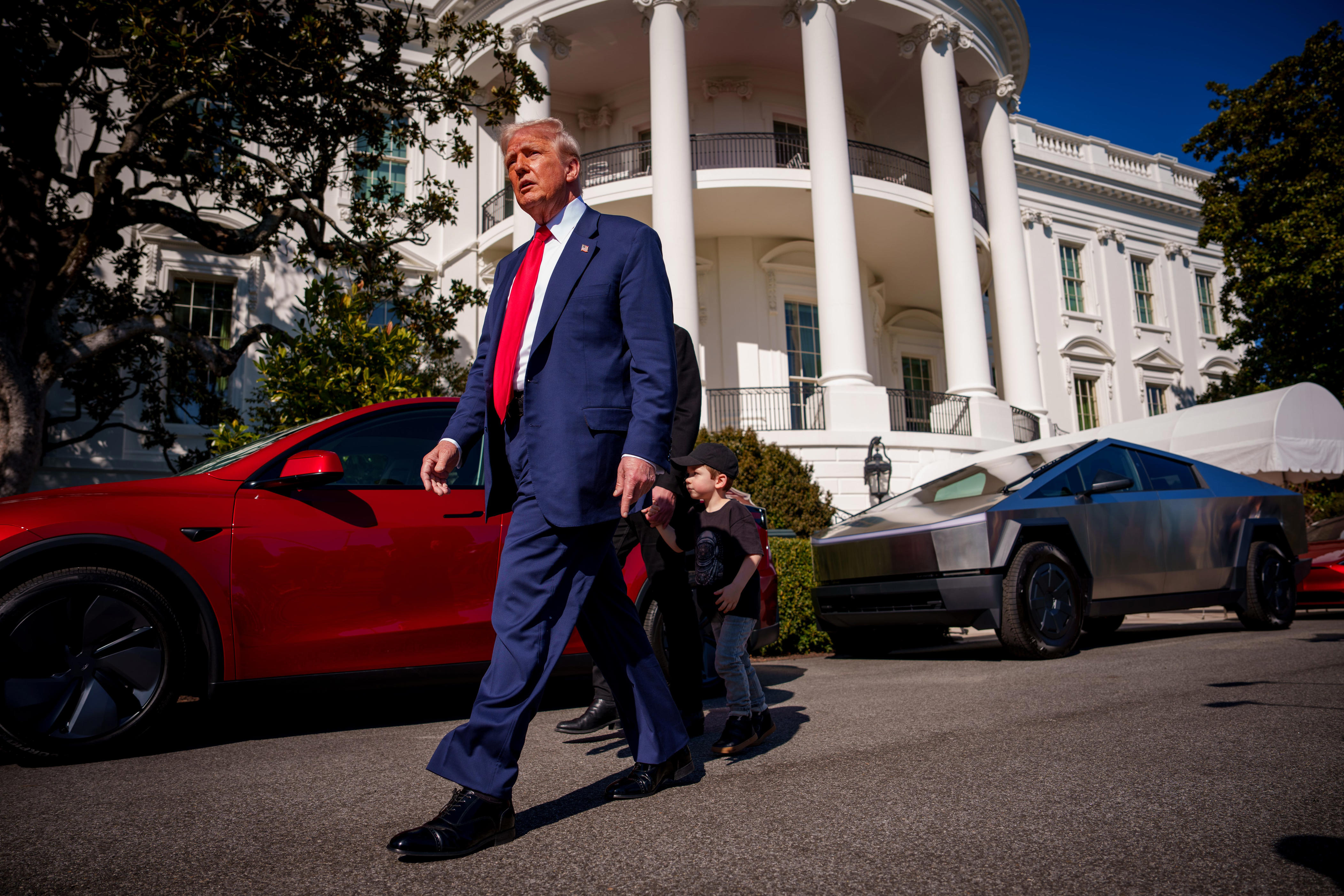 Trump wants to get rid of his red Tesla after feud with Musk