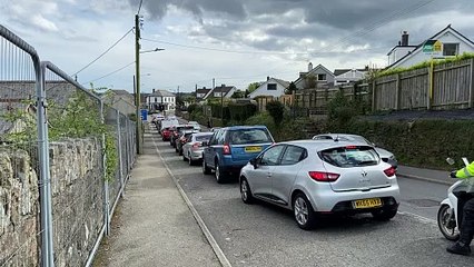 Busy traffic on Treverbyn Road in St Austell - Video by Andrew Townsend