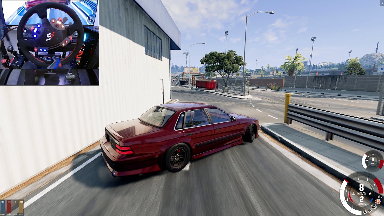 Driftkhana in BeamNG.drive - Steering Wheel Gameplay