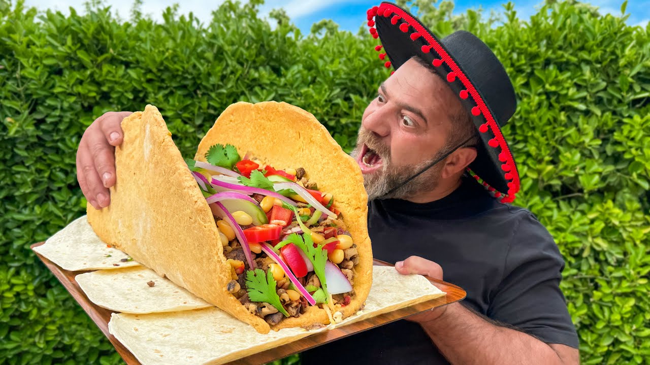 Giant Tacos Made from Authentic Mexican Recipe - Family Favorite