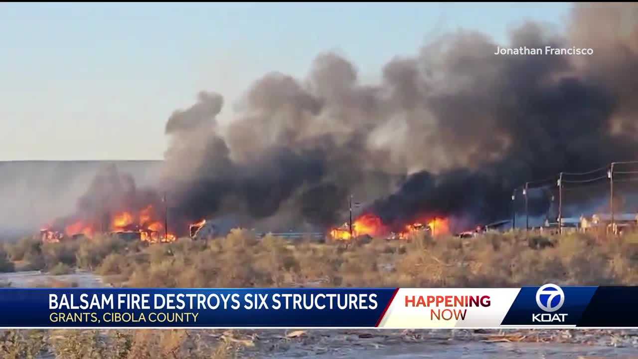 Six structures burn in human caused fire near Grants