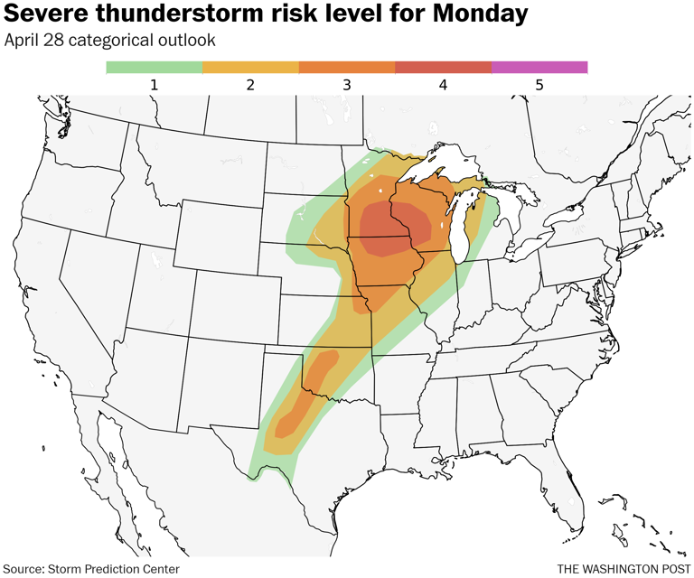 Severe storms stretch from Wisconsin to Texas, with strong tornadoes ...