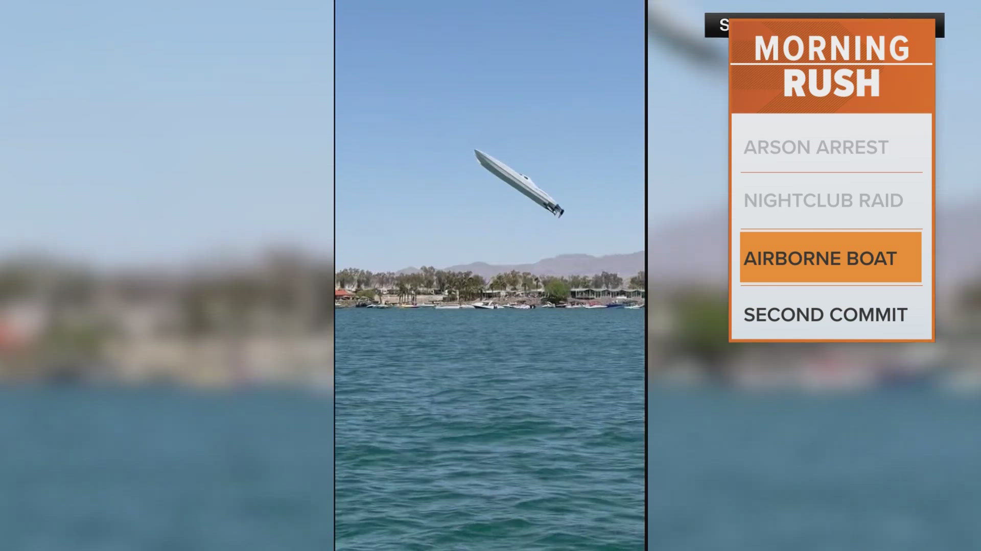 Power boat flips over in mid-air before crashing into the water