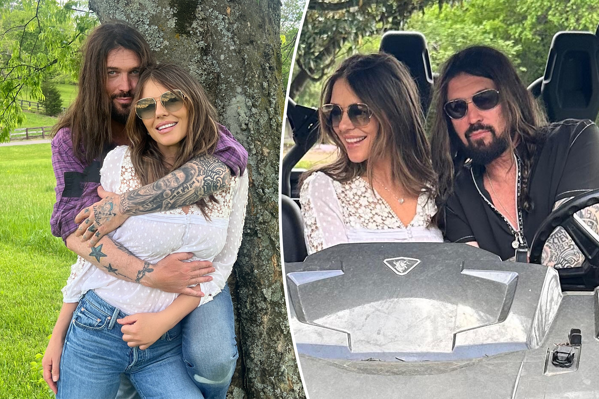 Elizabeth Hurley cozies up to Billy Ray Cyrus on ‘Tennessee weekend ...
