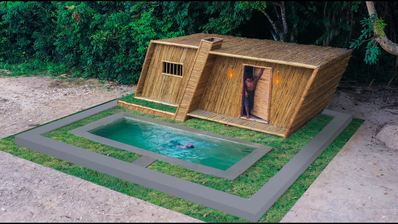 Building a Modern Villa with Lighting, Living Room Décor & Swimming Pool!