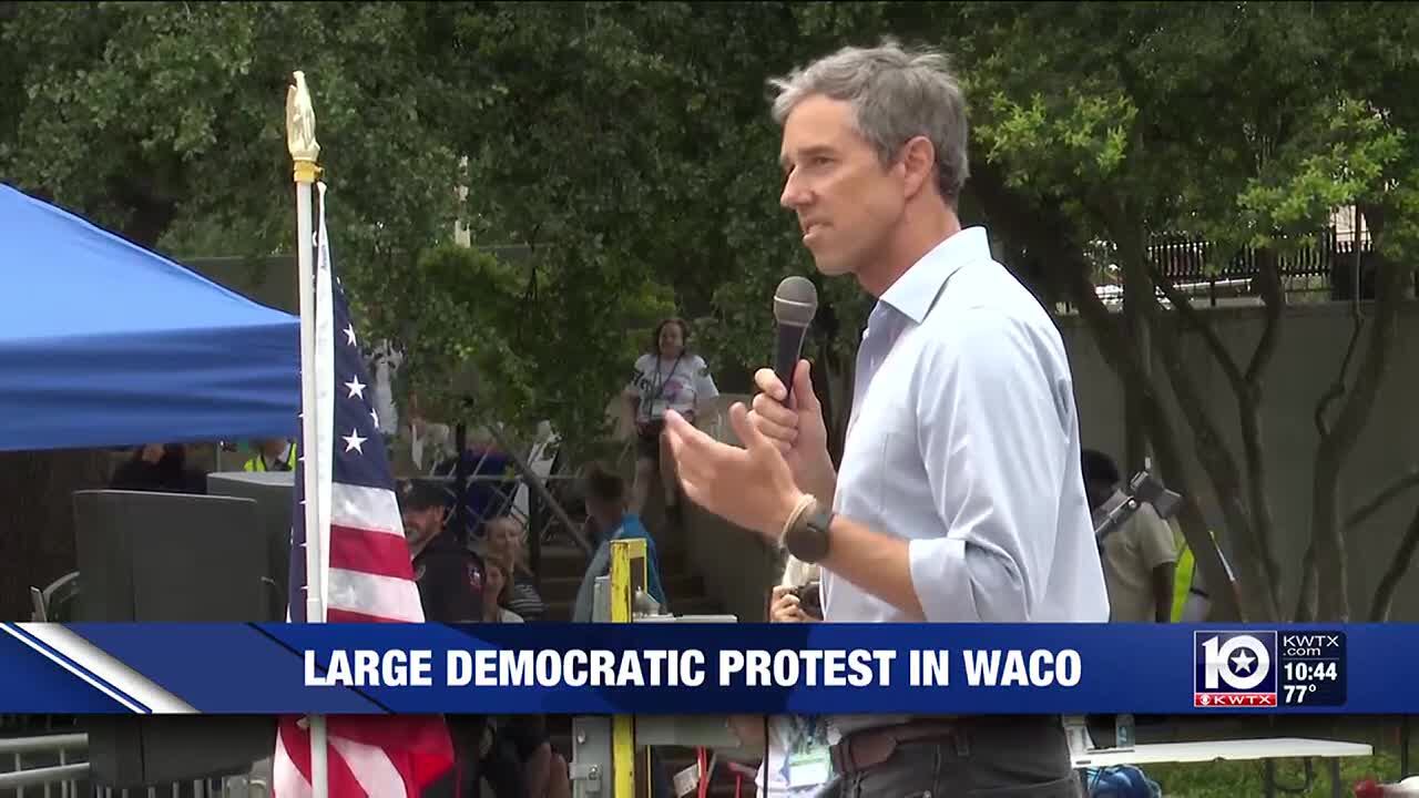 Beto O’Rourke in Waco for Democratic Party’s ‘March for Democracy’ rally