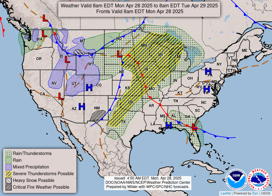 Severe weather forecast: Tornado warnings, watches in effect for parts ...