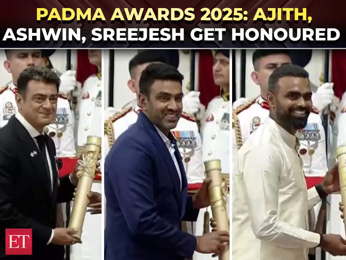 Padma Awards 2025: From Ajith Kumar, Arijit to Ashwin, Sreejesh get honoured by President Murmu