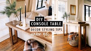 Entryway console table DIY under $40 with styling tips