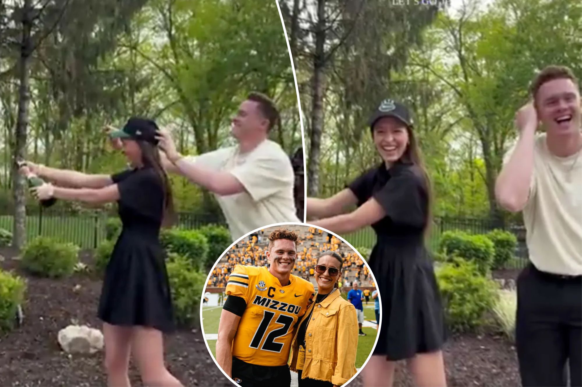 Brady Cook and fiancée celebrate after undrafted QB signs with Jets in ...