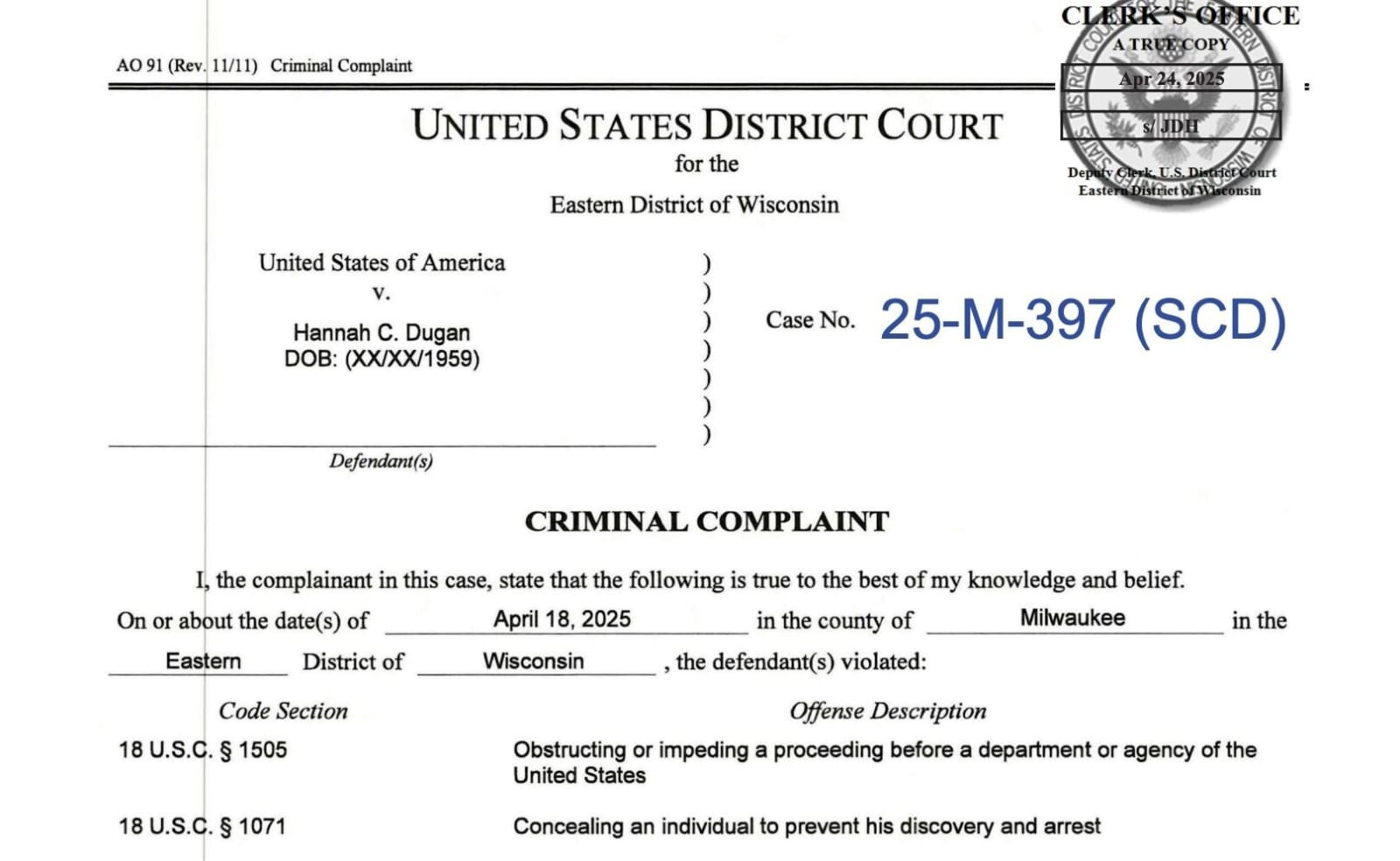 Milwaukee judge awaits May pre-trial hearing, faces 5 years of prison