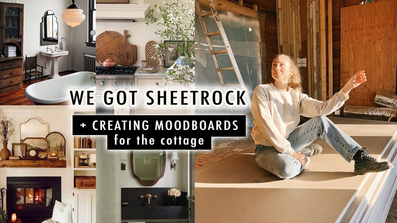 Sheetrock Installed as Moodboards Reveal Interior Design Direction at ...