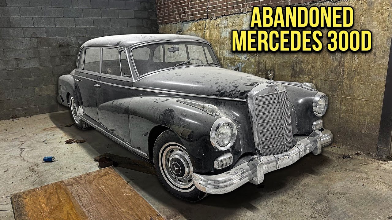 Washing a Mercedes 300D abandoned in factory for 10 years