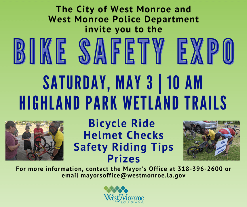 West Monroe officials to host Bike Safety Expo event on May 3rd