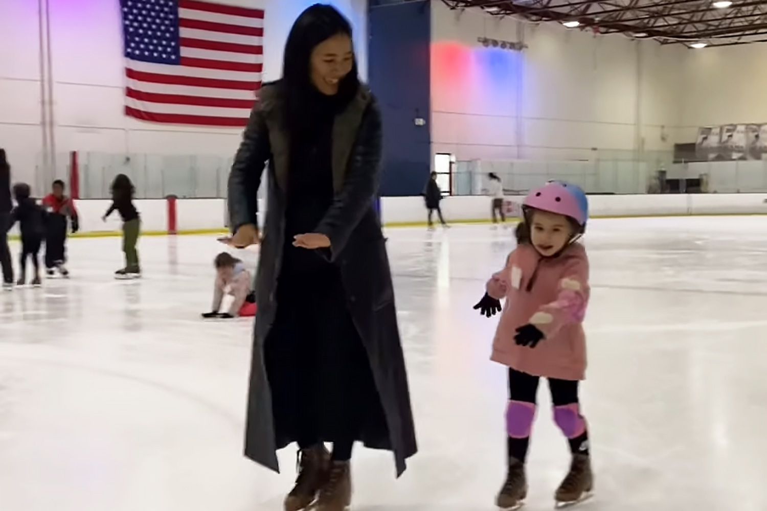 Michelle Kwan's 3-Year-Old Daughter Kalista Takes Her First Steps Ice ...