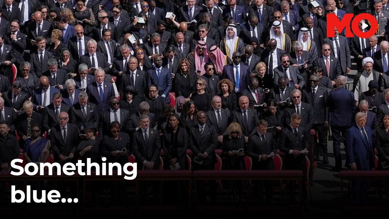 Leaders stand out in blue at Pope Francis' funeral