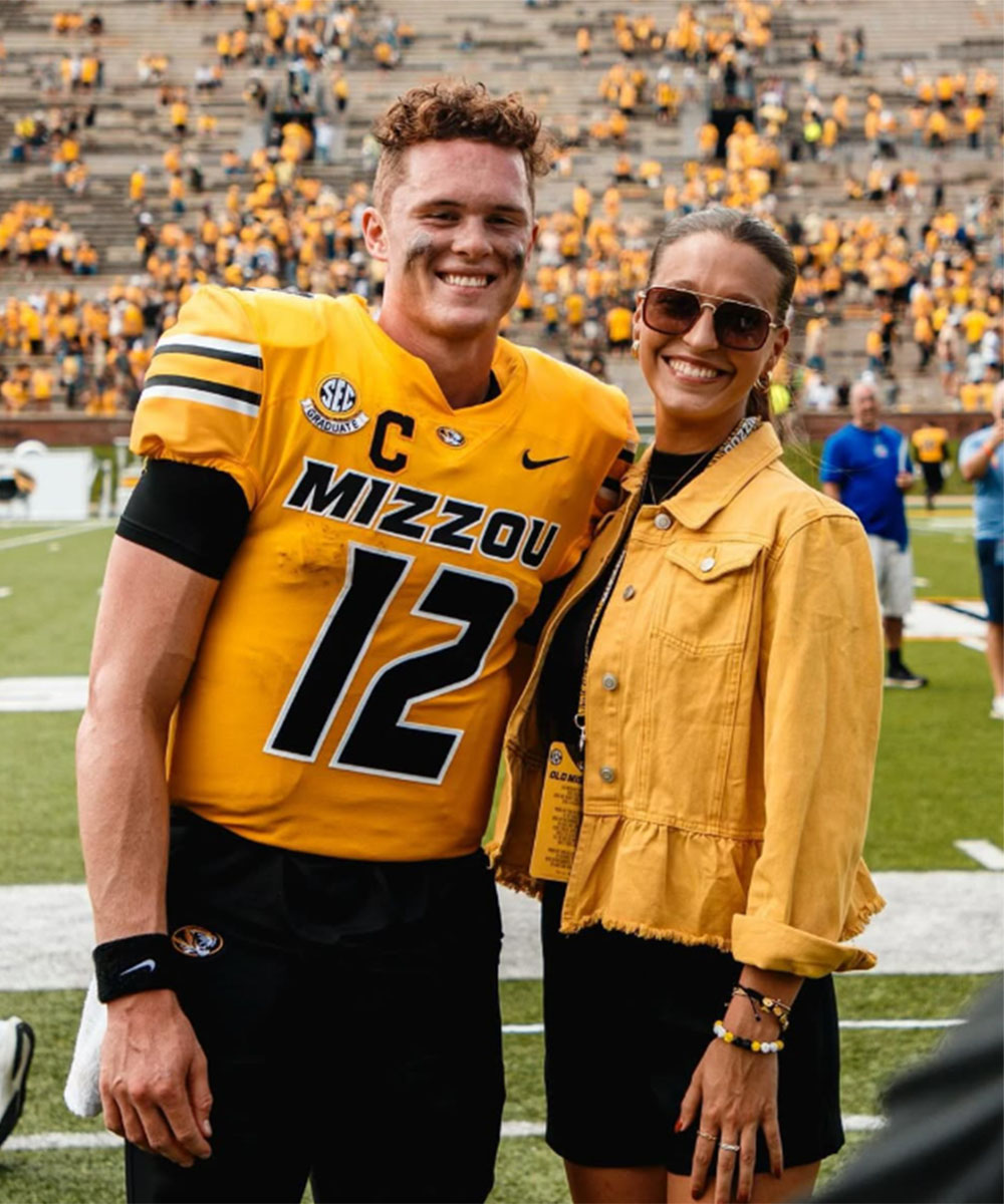 Brady Cook and fiancée celebrate after undrafted QB signs with Jets in ...