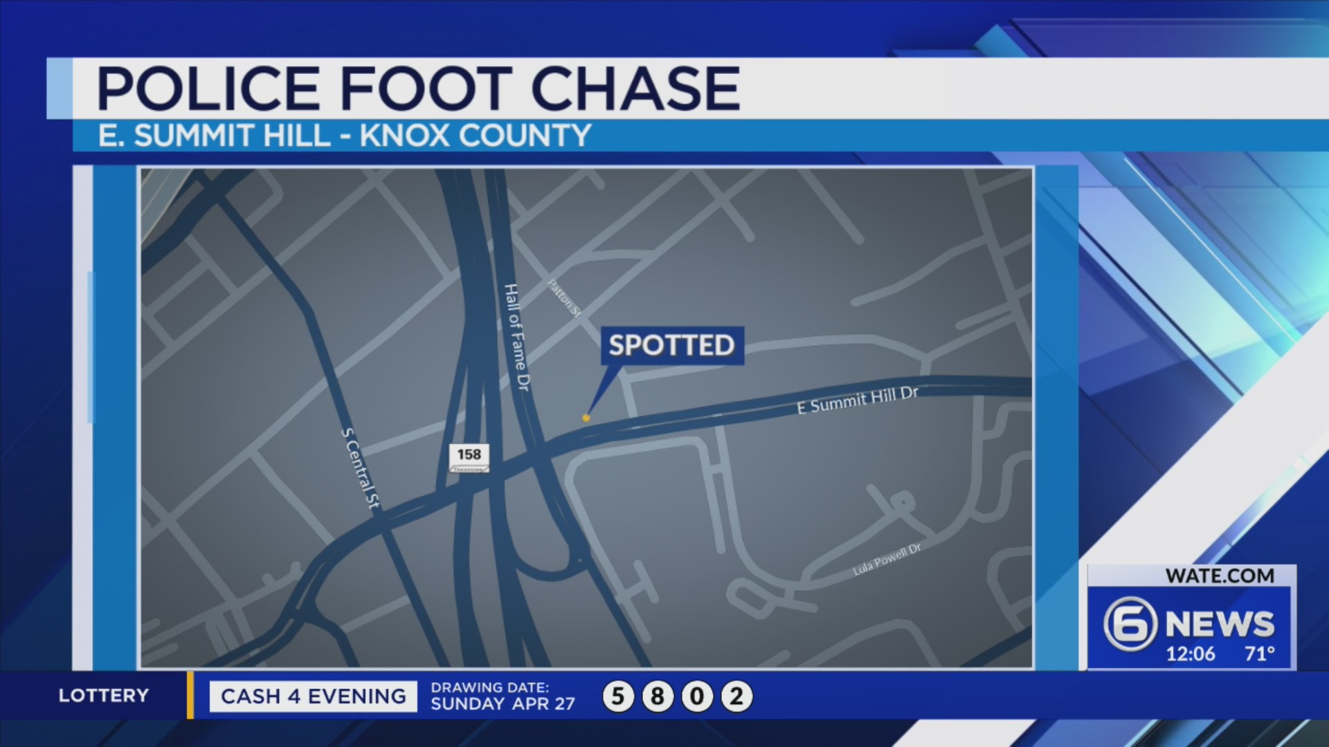 Police foot chase on East Summit Hill