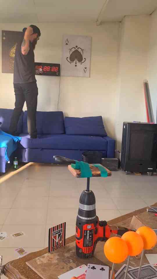 No Look Card Throw Into Spinning Scissors?! 🎯💥 Unreal!