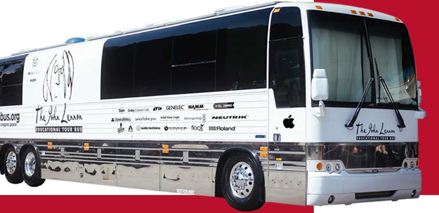 John Lennon Educational Tour Bus stops in Birmingham Tuesday