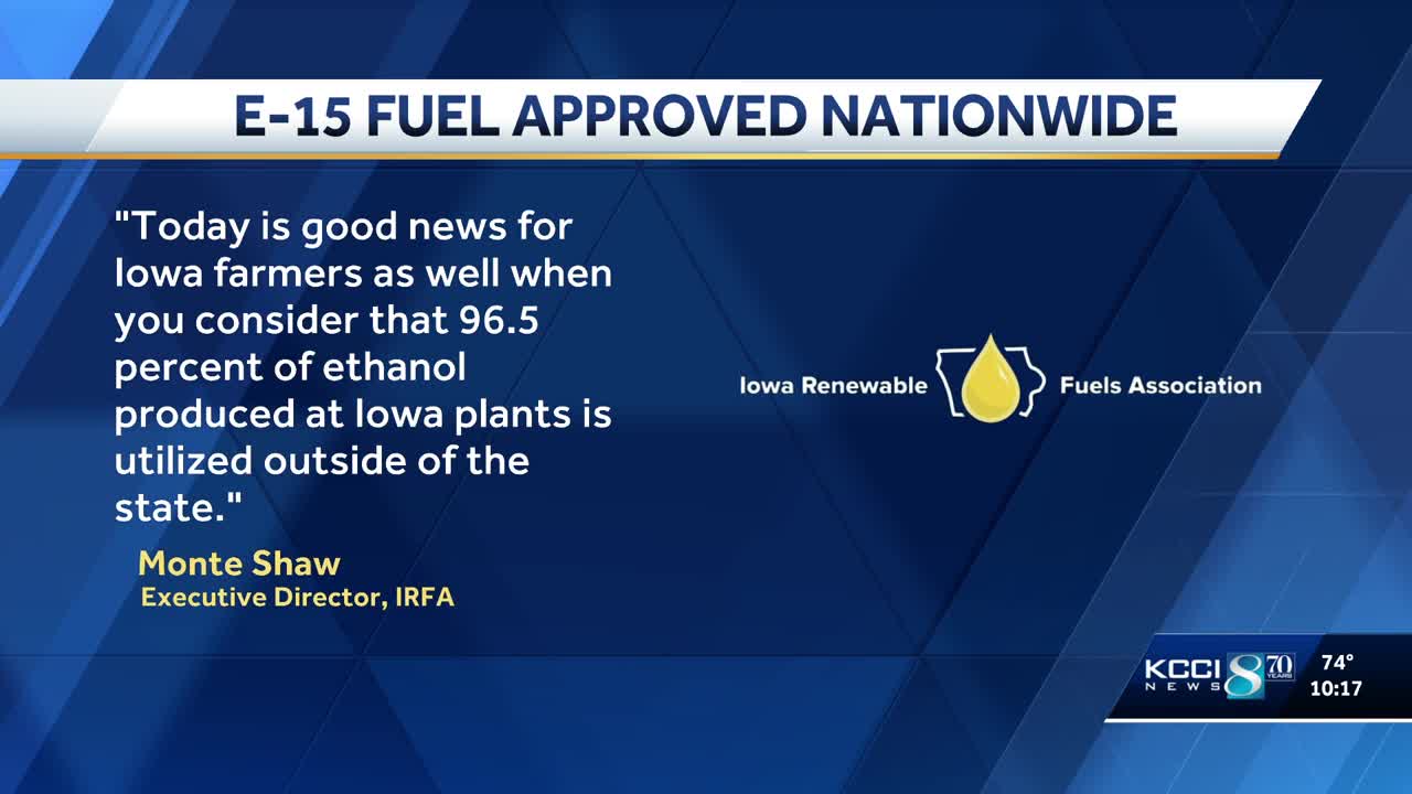 EPA to allow summer sale of E15 nationwide
